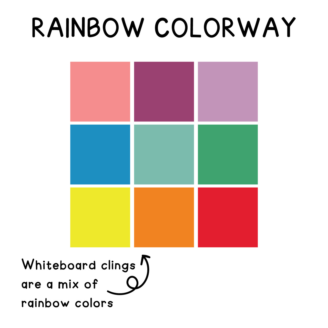 Rainbow Mini Calendar Whiteboard Cling Set – A Flip Calendar Alternative