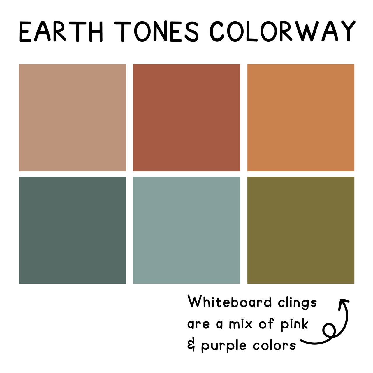 Earth Tones Mini Calendar Whiteboard Cling Set – A Flip Calendar ...