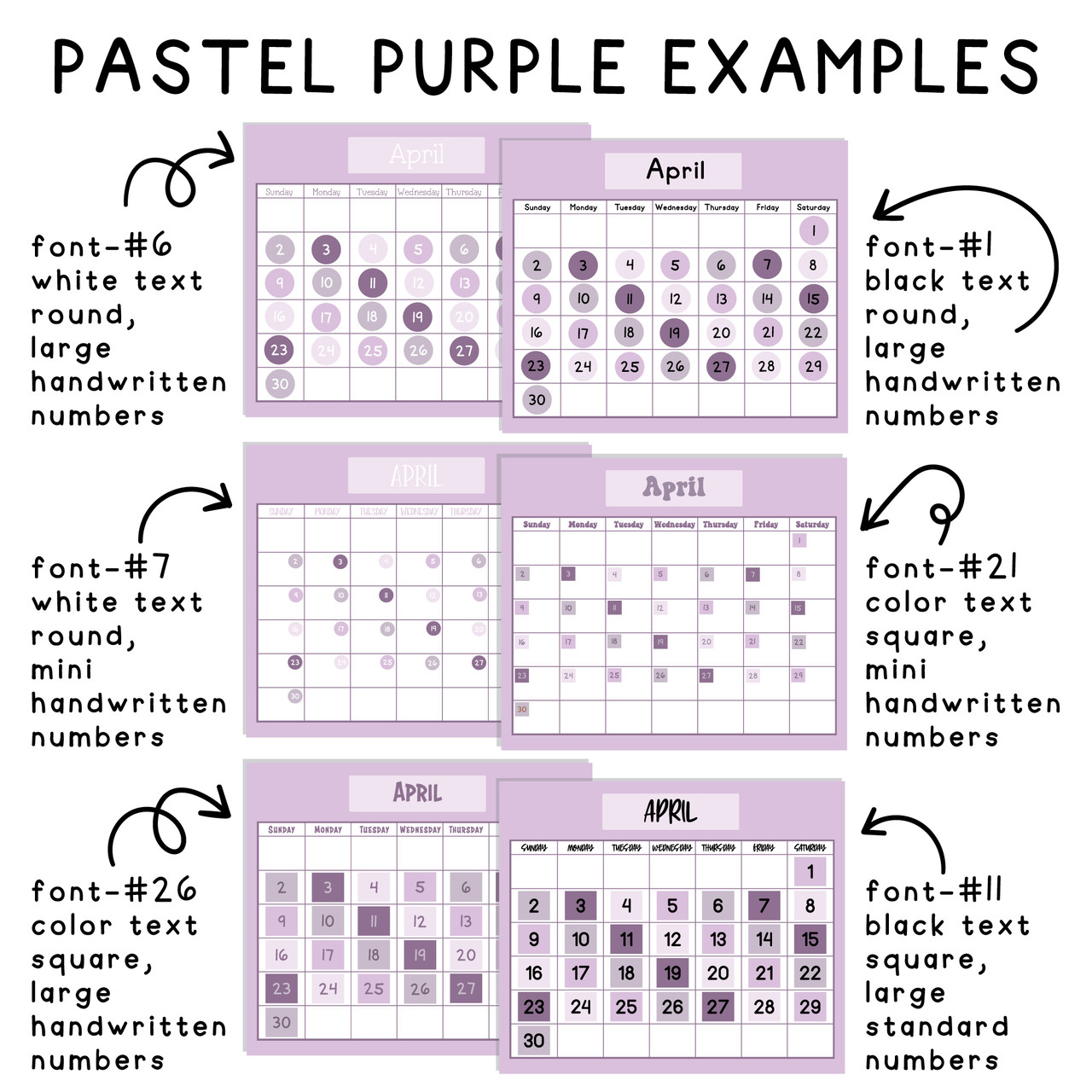 Pastel Whiteboard Cling Calendar Set