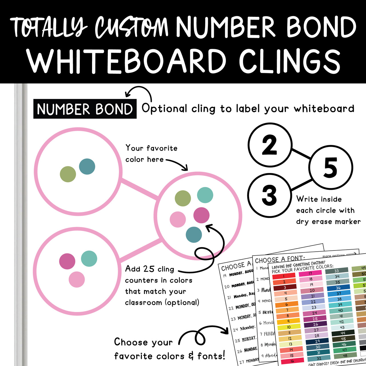 Number Bond Whiteboard Clings – A Hands-On Way to Build Number Sense