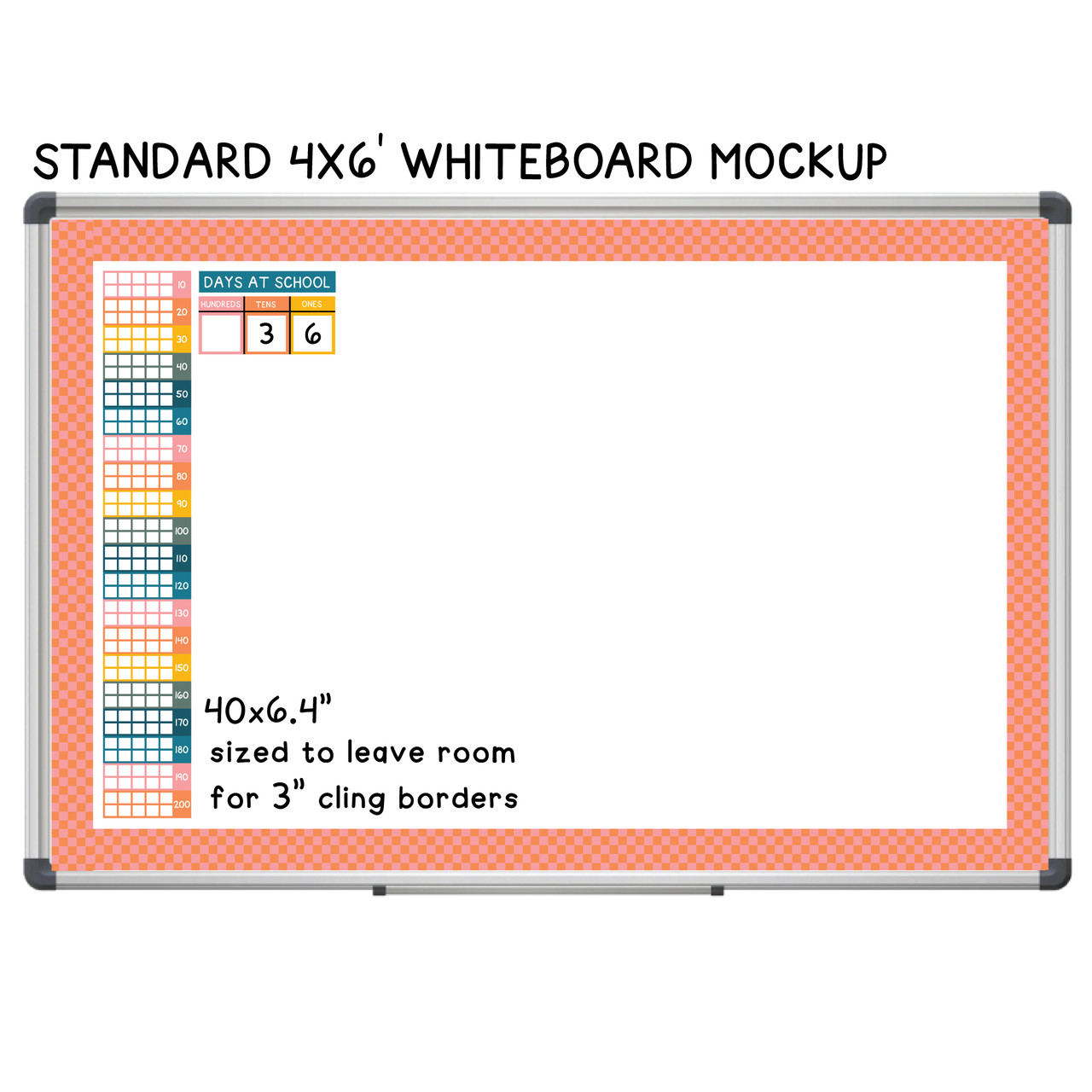 Retro Brights Days at School Ten Frame Whiteboard Clings + Counters ...