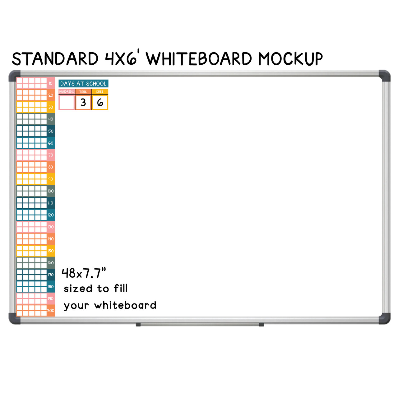 Retro Brights Days at School Ten Frame Whiteboard Clings + Counters ...