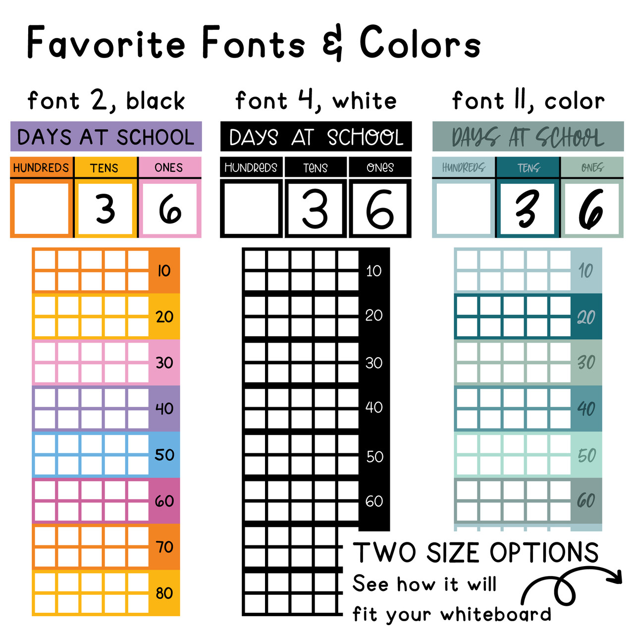 Totally Custom Days at School Ten Frame Whiteboard Clings + Counters ...