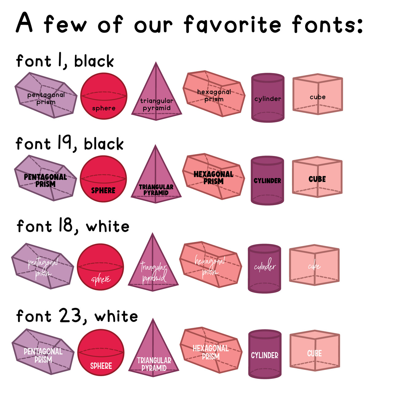 Pink and Purple Shapes Whiteboard Clings – Customizable 2D & 3D Shape ...