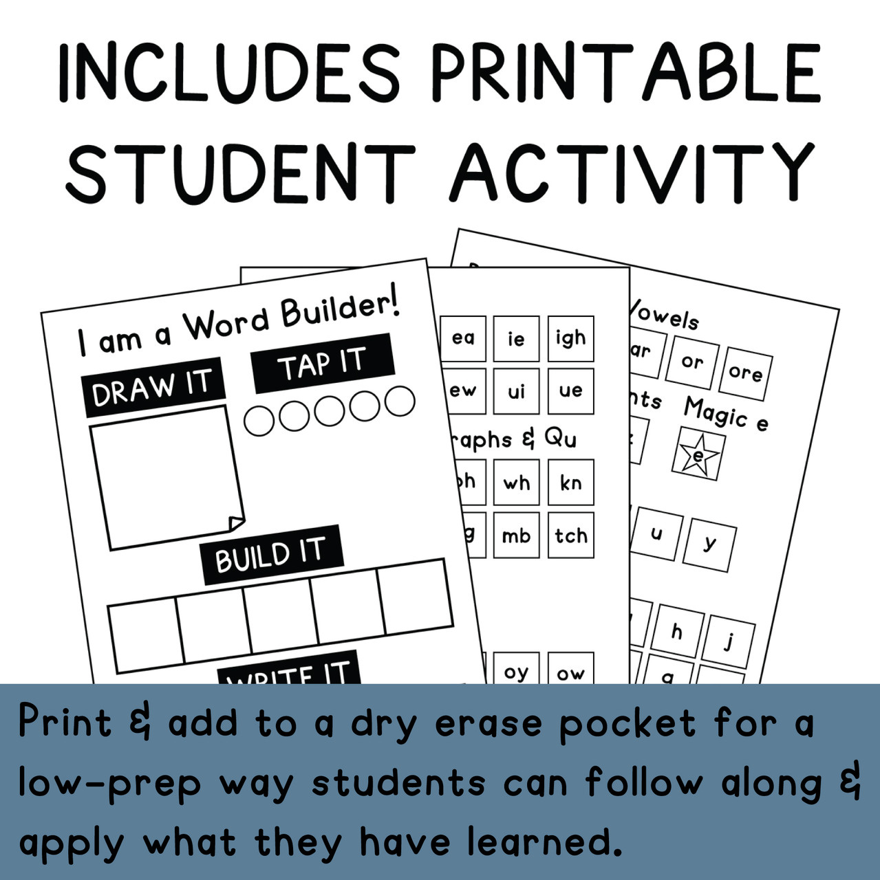 Varsity Stripes Word Builder Whiteboard Cling Set