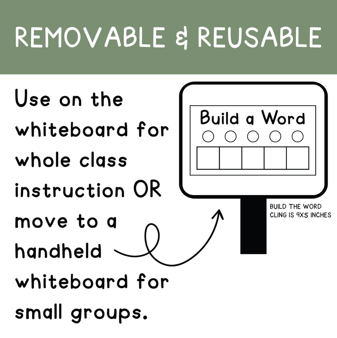 Modern Terrazzo Word Builder Whiteboard Cling Set