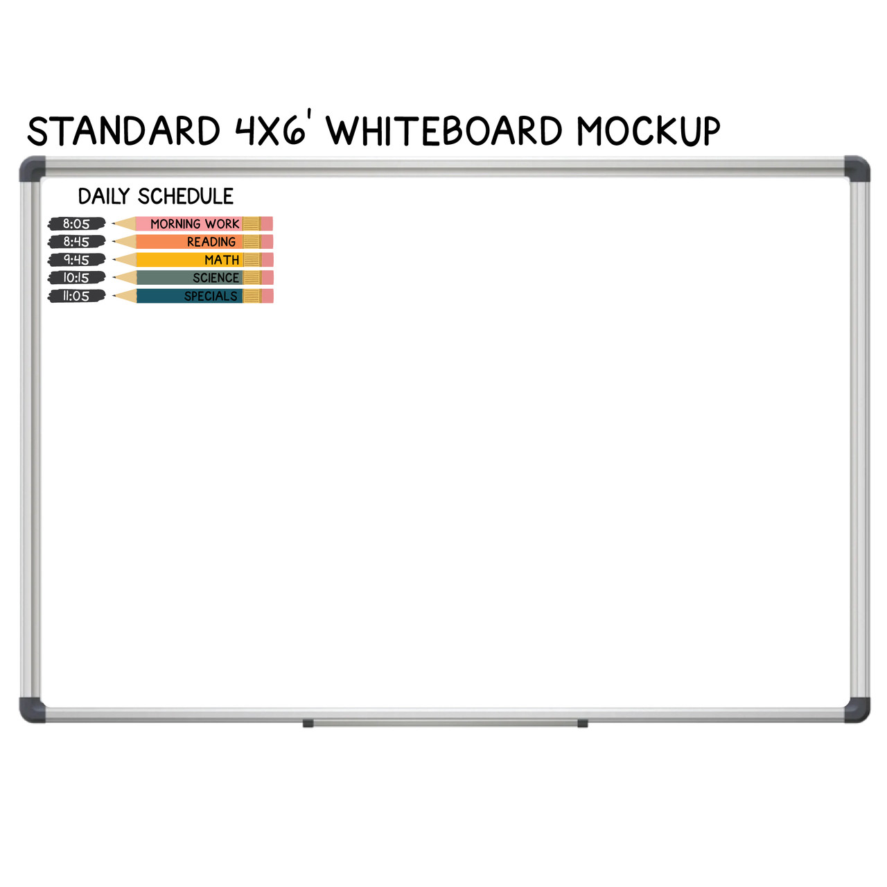 Retro Brights Pencil Daily Schedule Whiteboard Clings