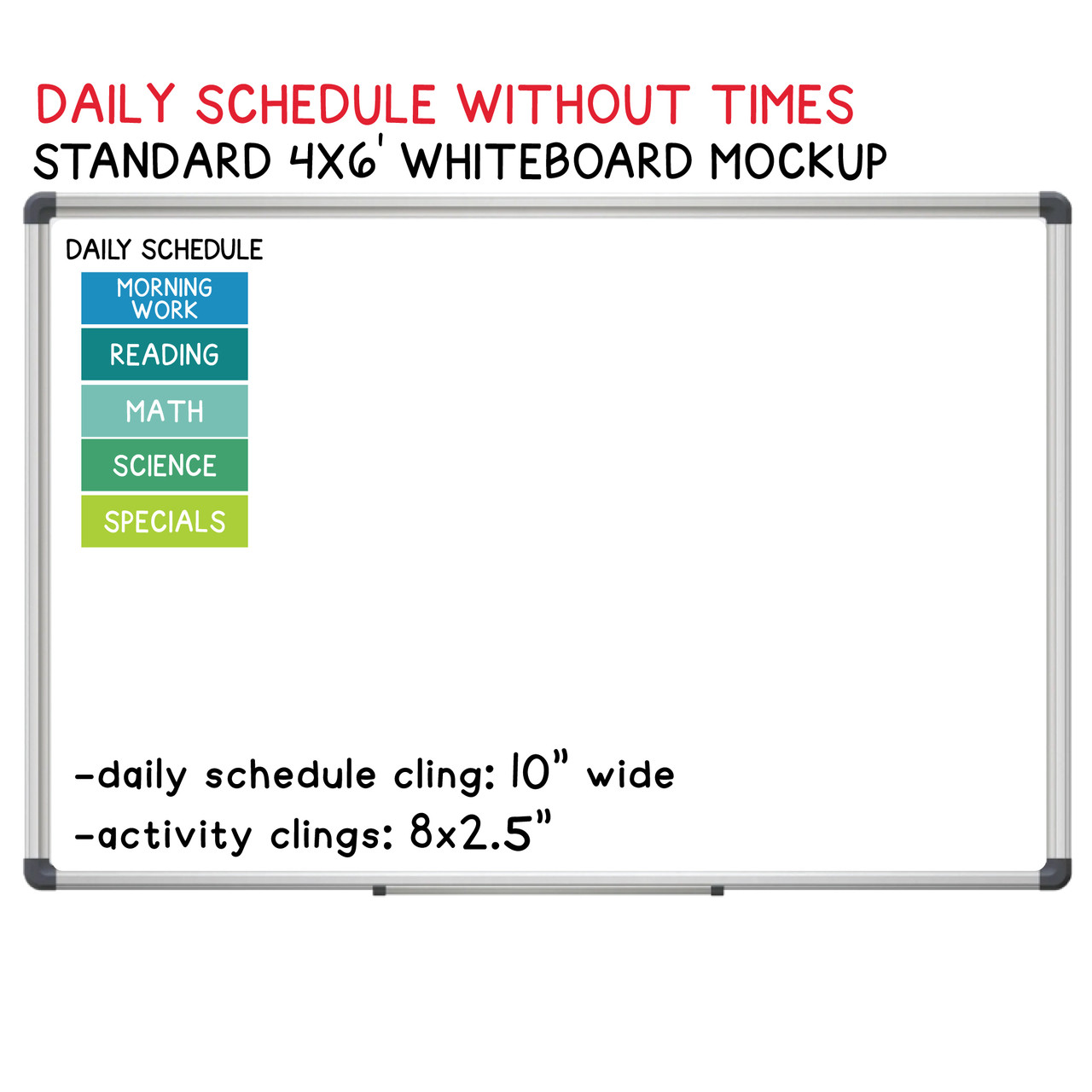 Blue and Green Daily Schedule Whiteboard Clings