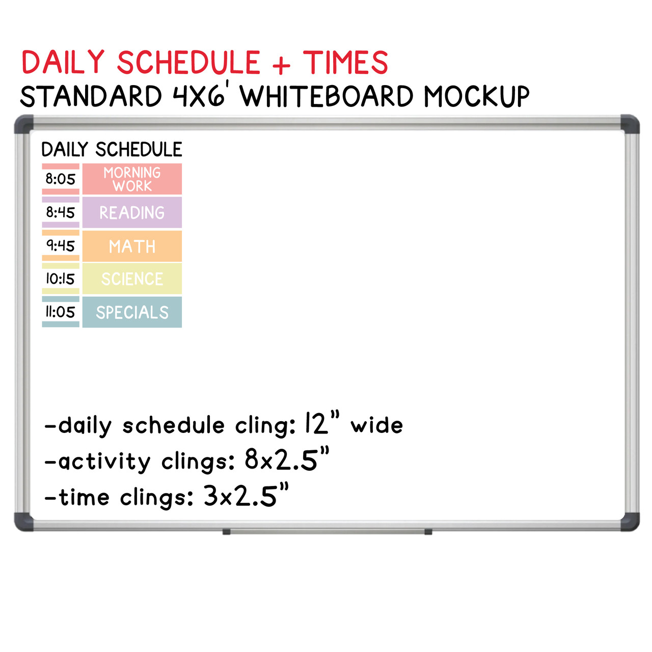 Pastel Daily Schedule Whiteboard Clings