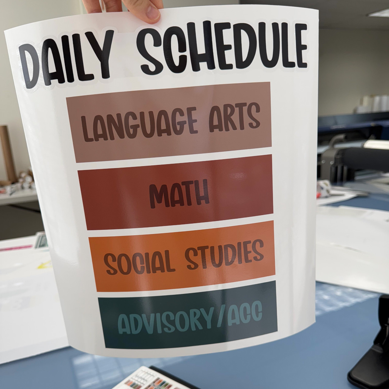 Earth Tones Daily Schedule Whiteboard Clings