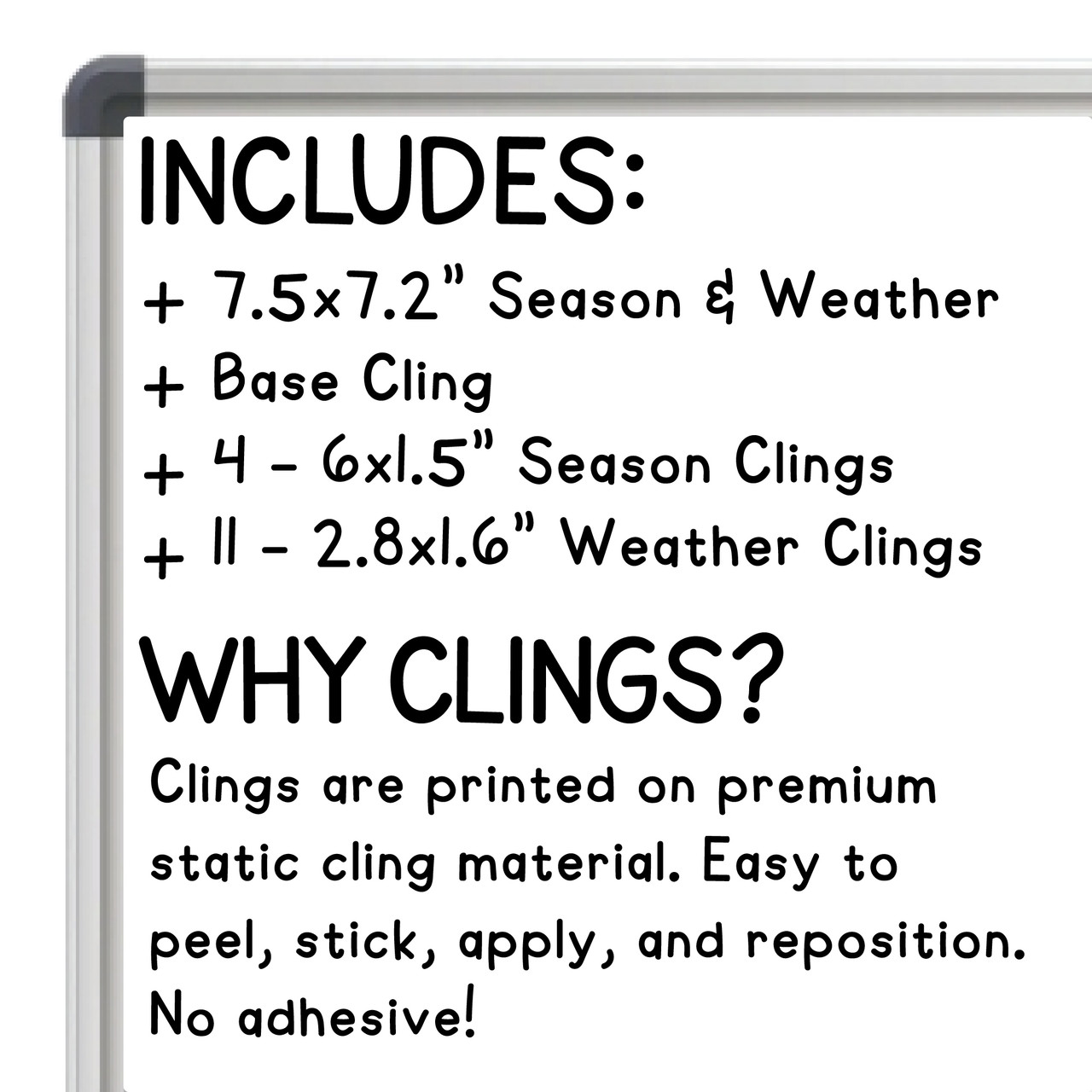 Pastel Weather and Seasons Whiteboard Clings