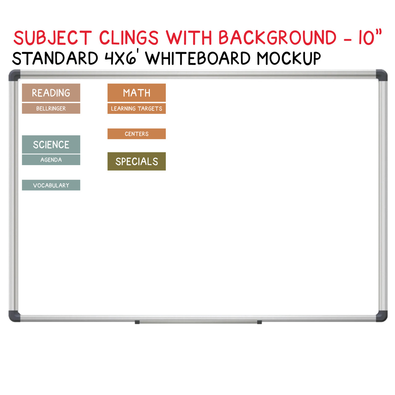 Earth Tones Classroom Subject Clings