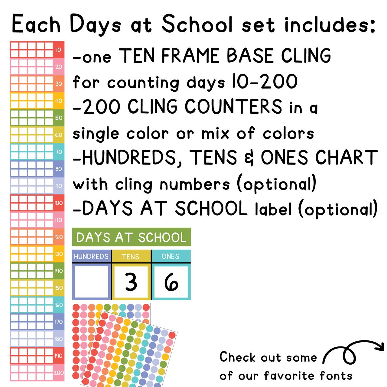 Bright Minds Days at School Ten Frame Whiteboard Clings + Counters ...