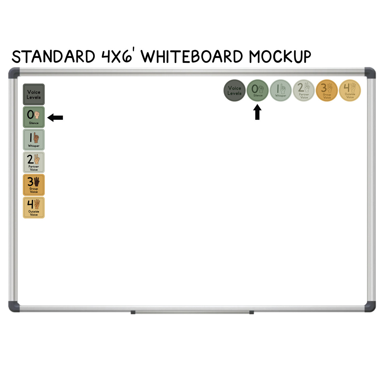 Modern Terrazzo Visual Signal Voice Level Whiteboard Cling Set