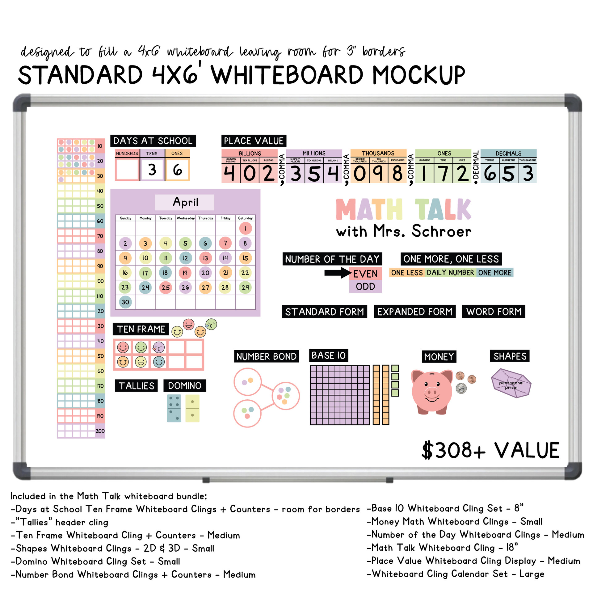 Pastel Must Haves Whiteboard Bundle - Full Whiteboard