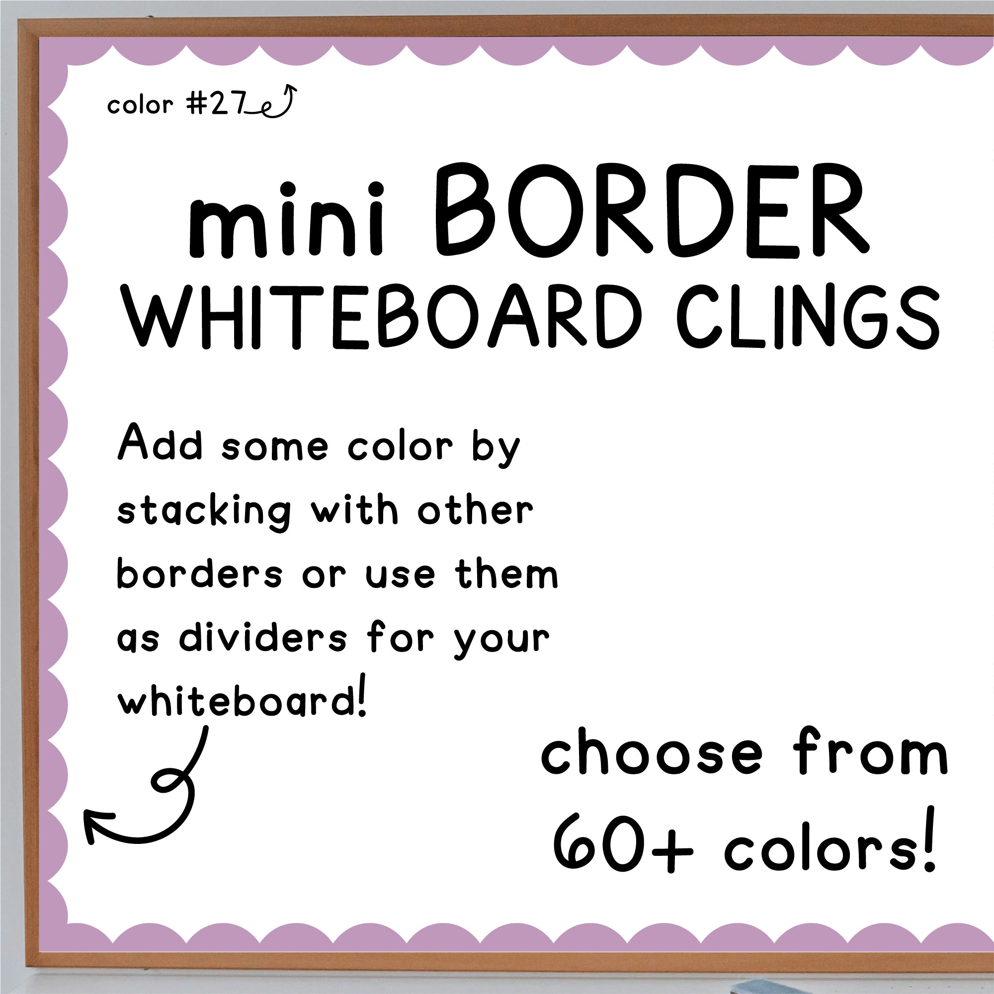Scalloped Mini Whiteboard Cling Borders and Whiteboard Dividers