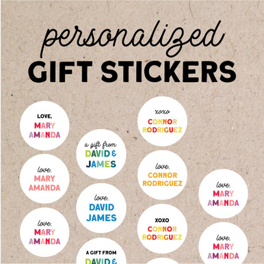 Personalized Round Multicolored Gift Stickers