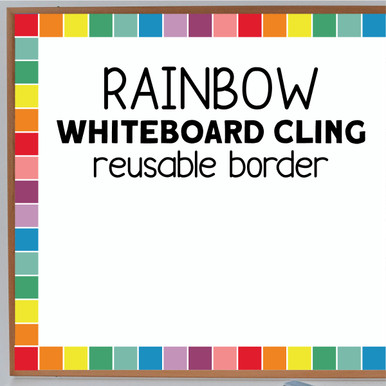 Rainbow Square Whiteboard Cling Borders