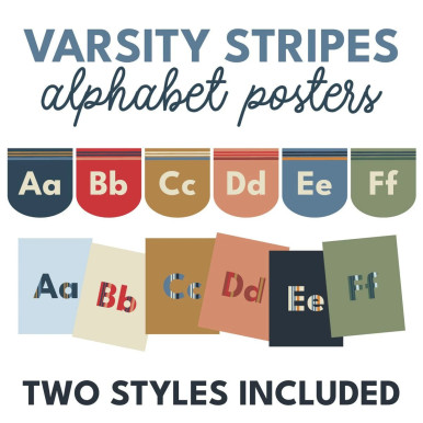 Varsity Stripes Alphabet Posters