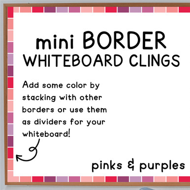 Pink and Purple Square Mini Whiteboard Cling Borders and Whiteboard ...