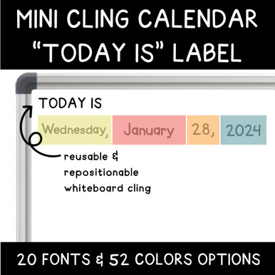 Mini Calendar Today Is Whiteboard Cling