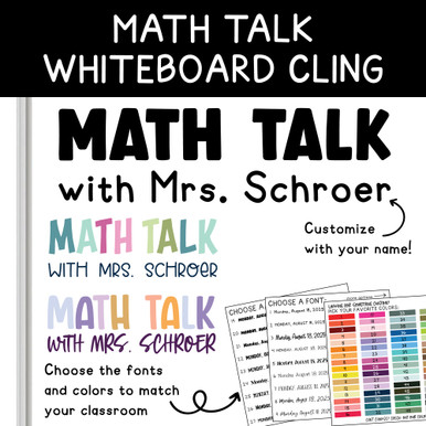 Totally Custom Math Talk Whiteboard Cling
