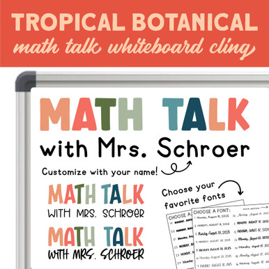 Tropical Botanical Math Talk Whiteboard Cling