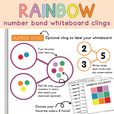 Rainbow Number Bond Whiteboard Clings – A Hands-On Way to Build Number ...
