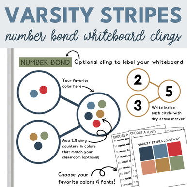 Varsity Stripes Number Bond Whiteboard Clings – A Hands-On Way to Build ...