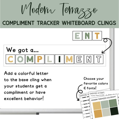 Modern Terrazzo We Got a Compliment Classroom Reward System Whiteboard ...