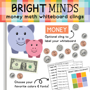 Bright Minds Money Math Whiteboard Clings