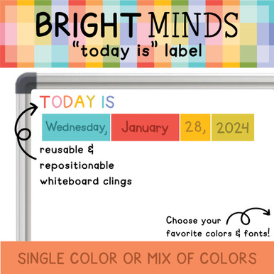 Bright Minds Mini Calendar Today Is Whiteboard Cling