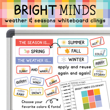 Bright Minds Weather and Seasons Whiteboard Clings