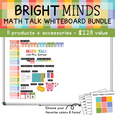 Bright Minds Math Talk Whiteboard Bundle - Half Whiteboard