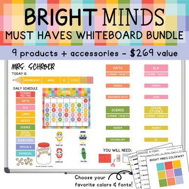 Bright Minds Must Haves Whiteboard Bundle - Full Whiteboard