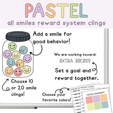 Pastel All Smiles Incentive Jar Classroom Reward System Clings for the ...