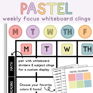 Pastel Weekly Focus Whiteboard Clings