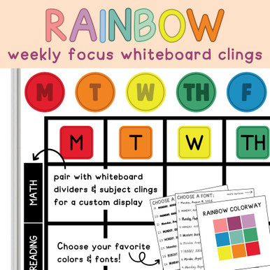 Rainbow Weekly Focus Whiteboard Clings