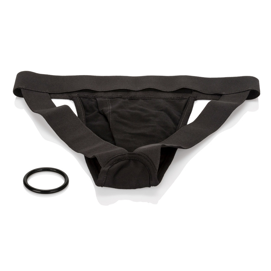 Buy the Packer Gear Black Jock Strap Strap-On & FTM Packer Harness ...
