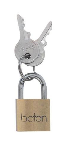 Buy the Master Series Baton 40mm Brass Padlock with 2 Keys - XR Brands