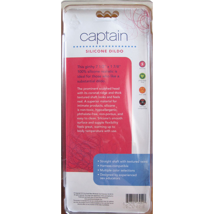 Good Vibes Captain 7.875 inch Realistic Silicone Dong Black is ...