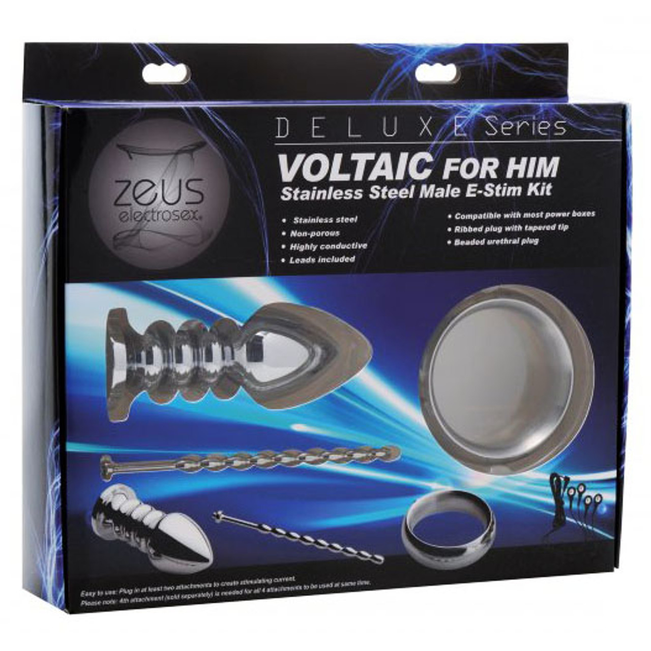 Zeus Electrosex Deluxe Series Voltaic For Him Stainless Steel Male E