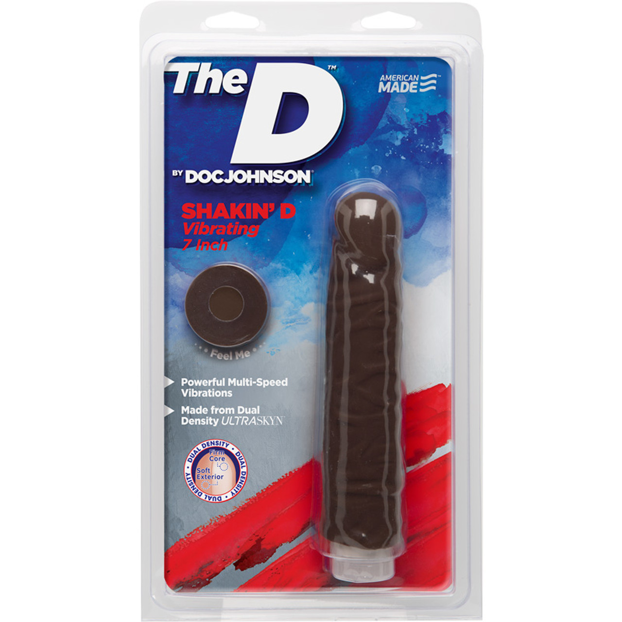 Doc Johnson The D Shakin D Ultraskyn Vibrating 7 Inch Dual Density