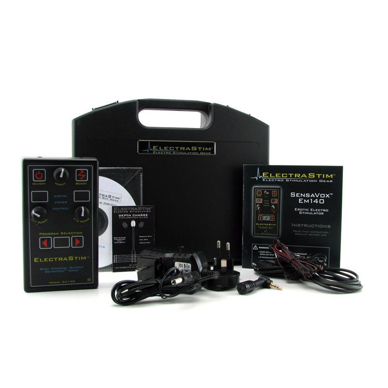 Buy the SensaVox EM140 Dual Channel with Audio Input Electro Stimulator ...