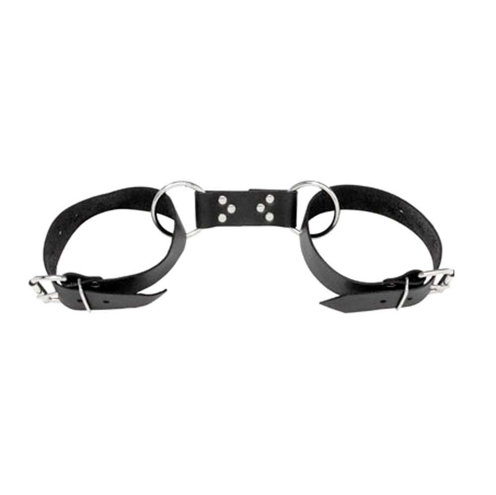 Buy the Black Leather Adjustable Bicep Arm Binders Bondage Restraint ...