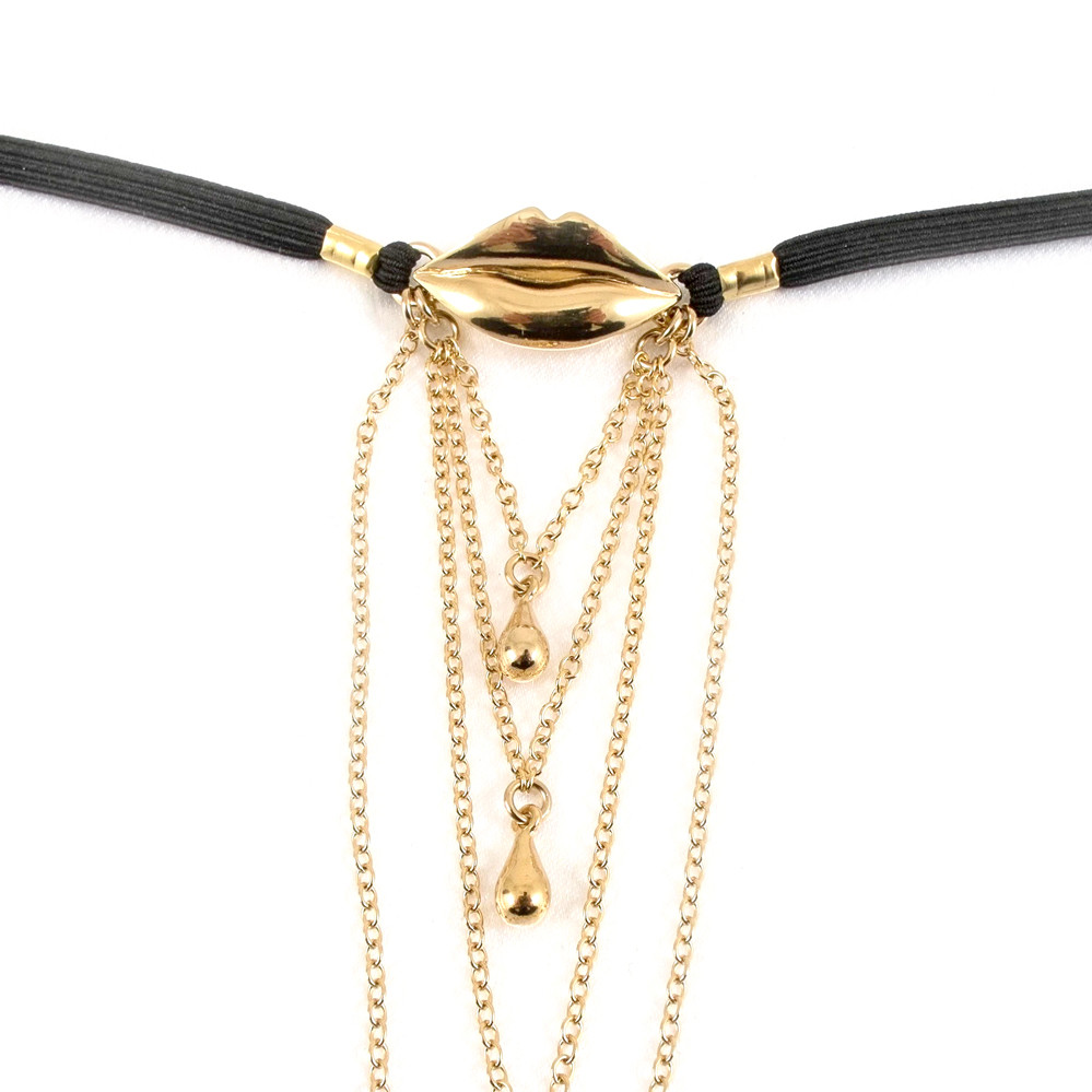 Buy the Sylvie Monthule Women's Gold Jeweled Clitoral Frame & Teardrop ...