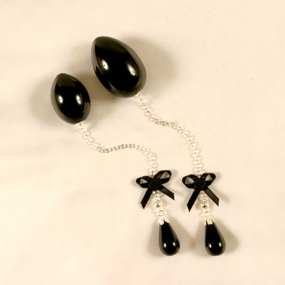 Buy The Insertable 28mm Black Egg, Black, Bow and Pendant with Silver ...