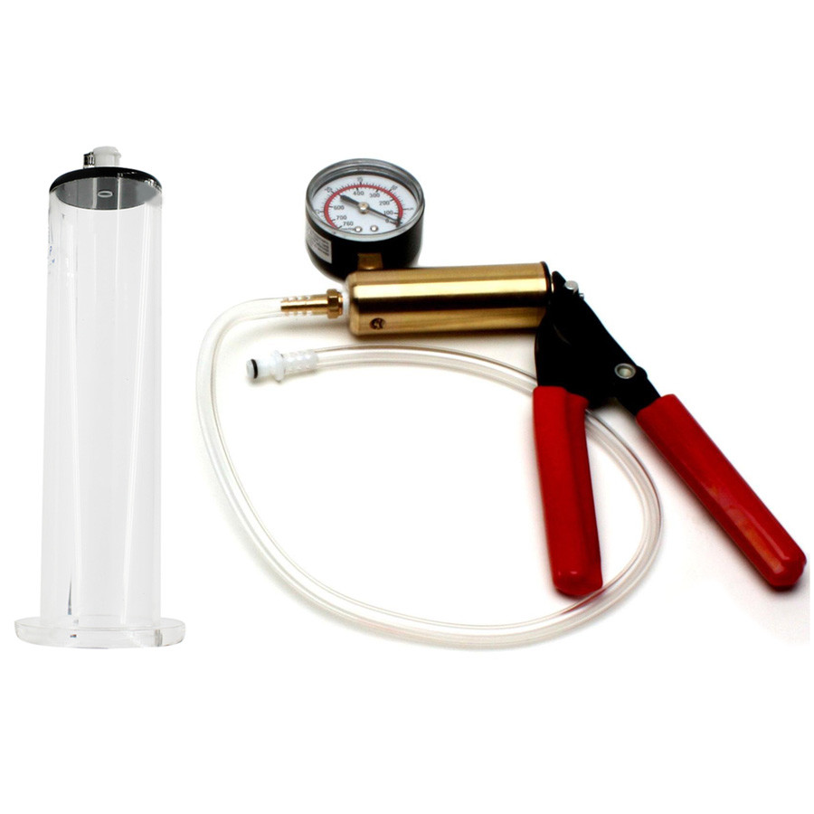 Buy the Deluxe Brass Hand Pump with Pressure PSI Gauge & Hosing penis ...