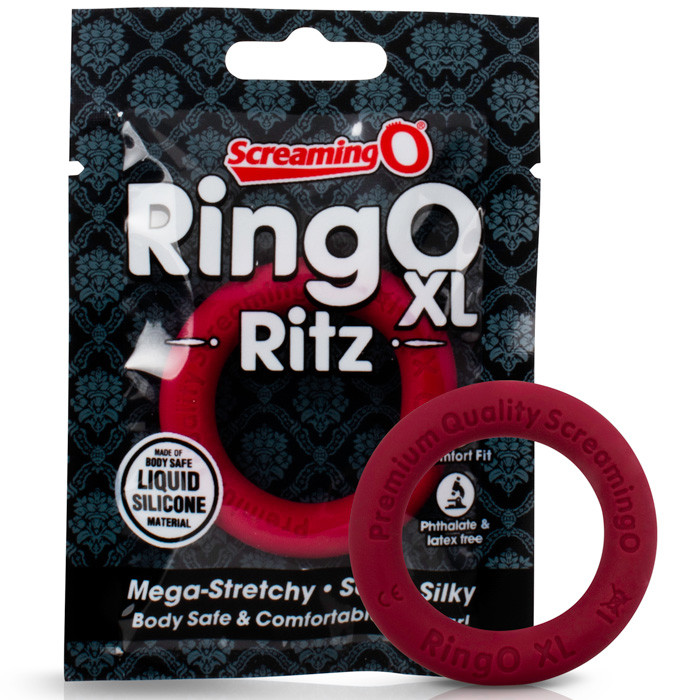 Buy the RingO Ritz XL Red Liquid Silicone Erection Enhancer Penis Ring ...
