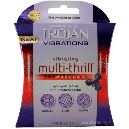 TROJAN Vibrating Multi-Thrill Vibrator Purple - Dallas Novelty - Online ...